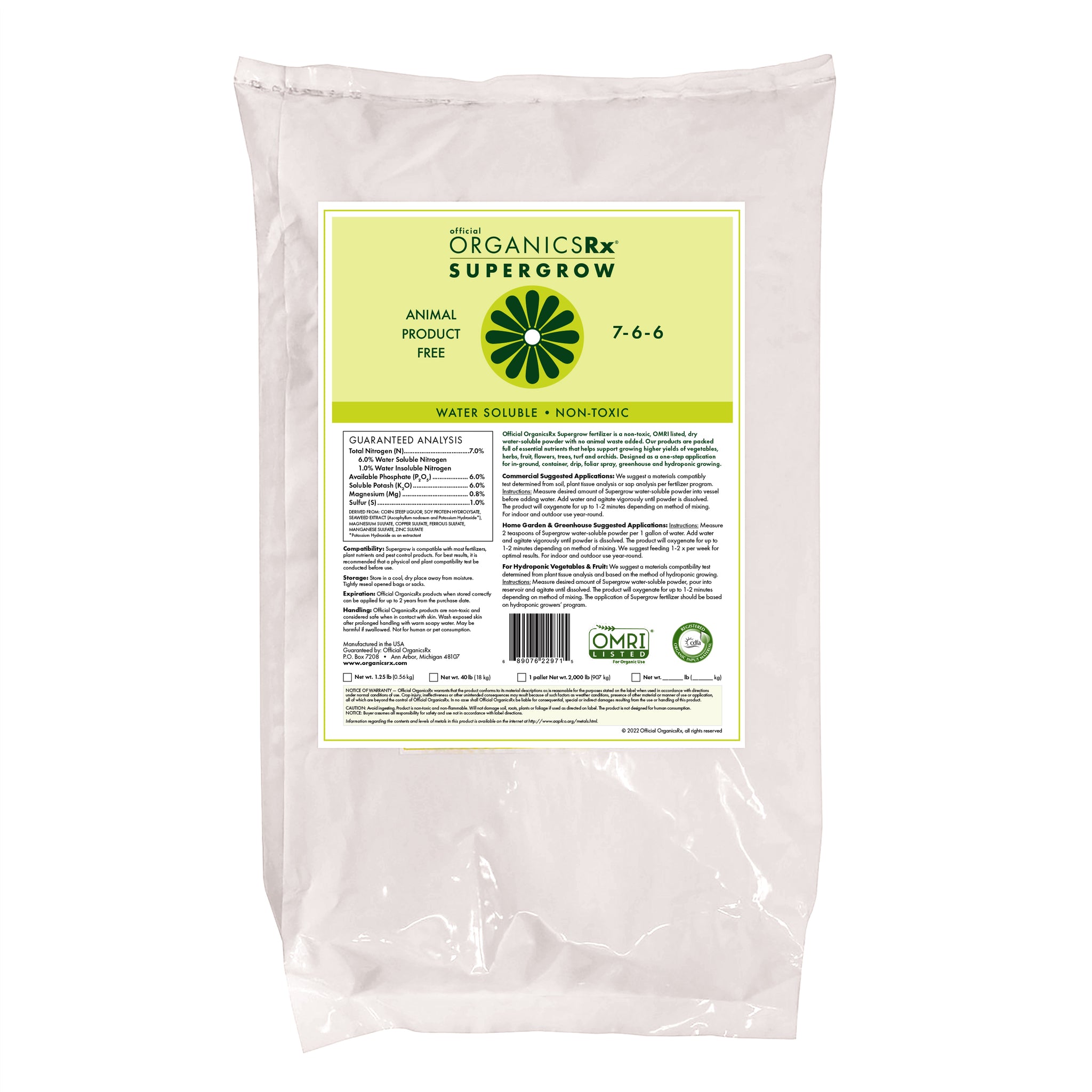 Official OrganicsRx Supergrow Fertilizer Powder For Plants/Gardening