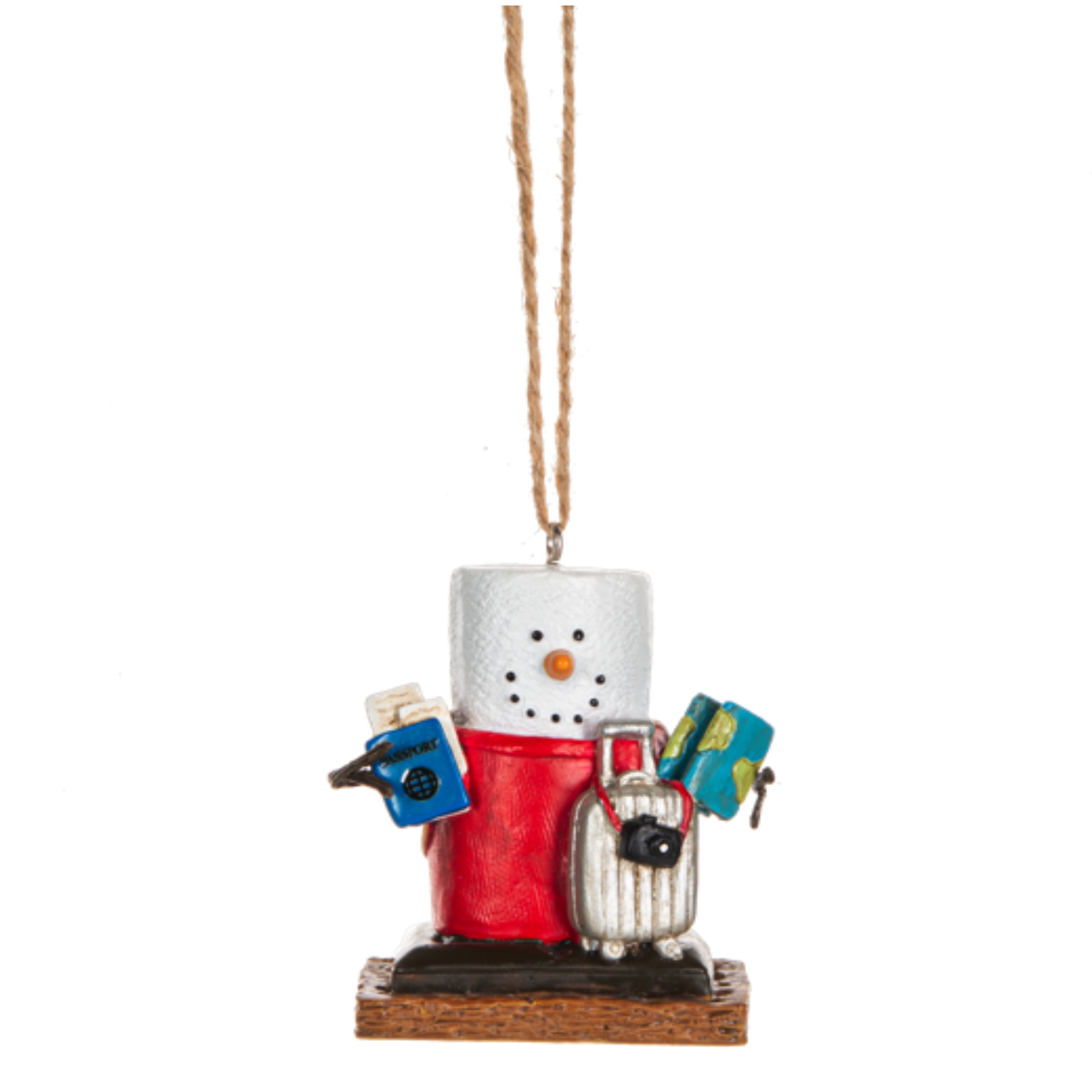 Ganz Hanging Resin S’mores Snowman Ornament for Christmas Tree, Travel