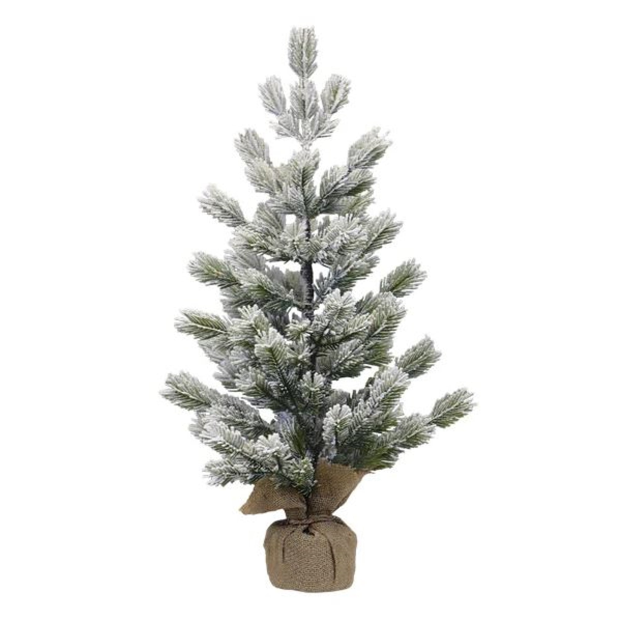 Old World Christmas Tabletop Faux Frosted Balsam Tree with Burlap Base