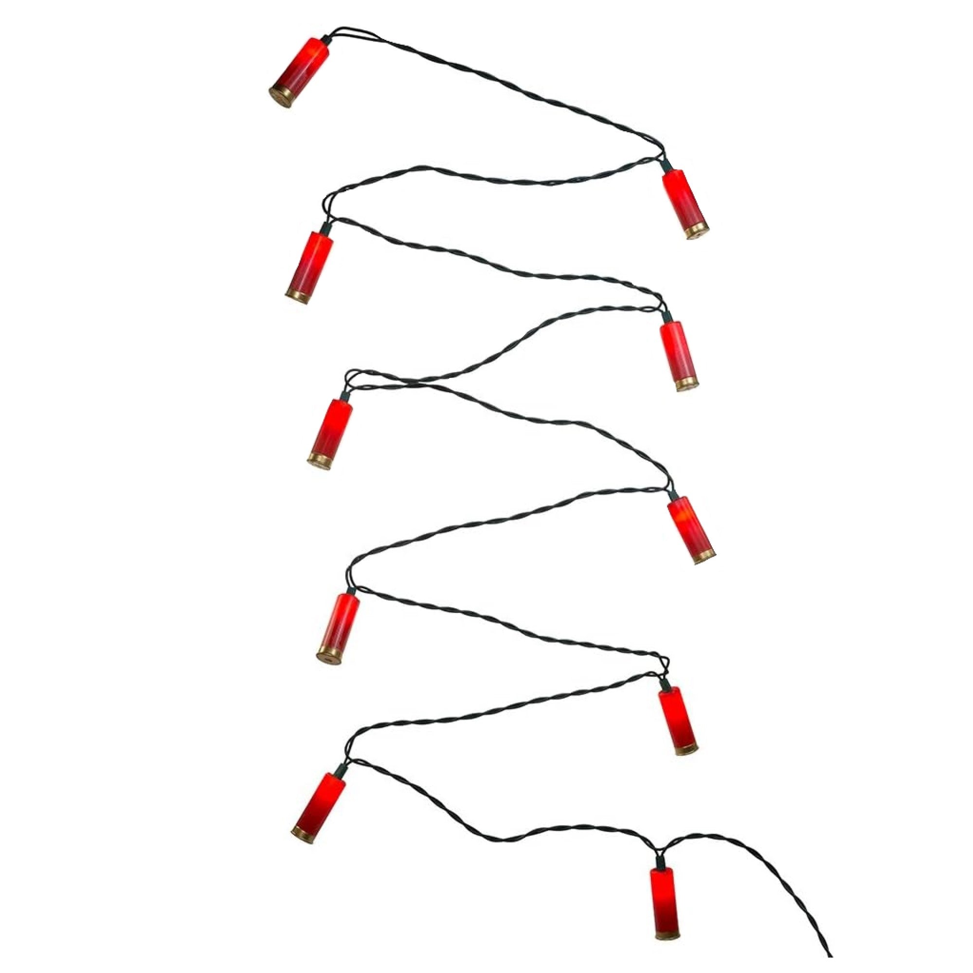 Kurt Adler Indoor/Outdoor UL 10-Light Red Shotgun Shell Light Set, 9ft