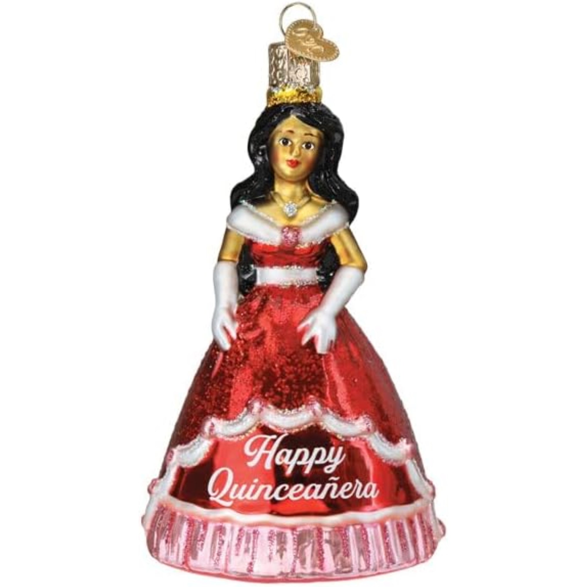 Old World Christmas La Quinceañera Glass Blown Hanging Ornament (with