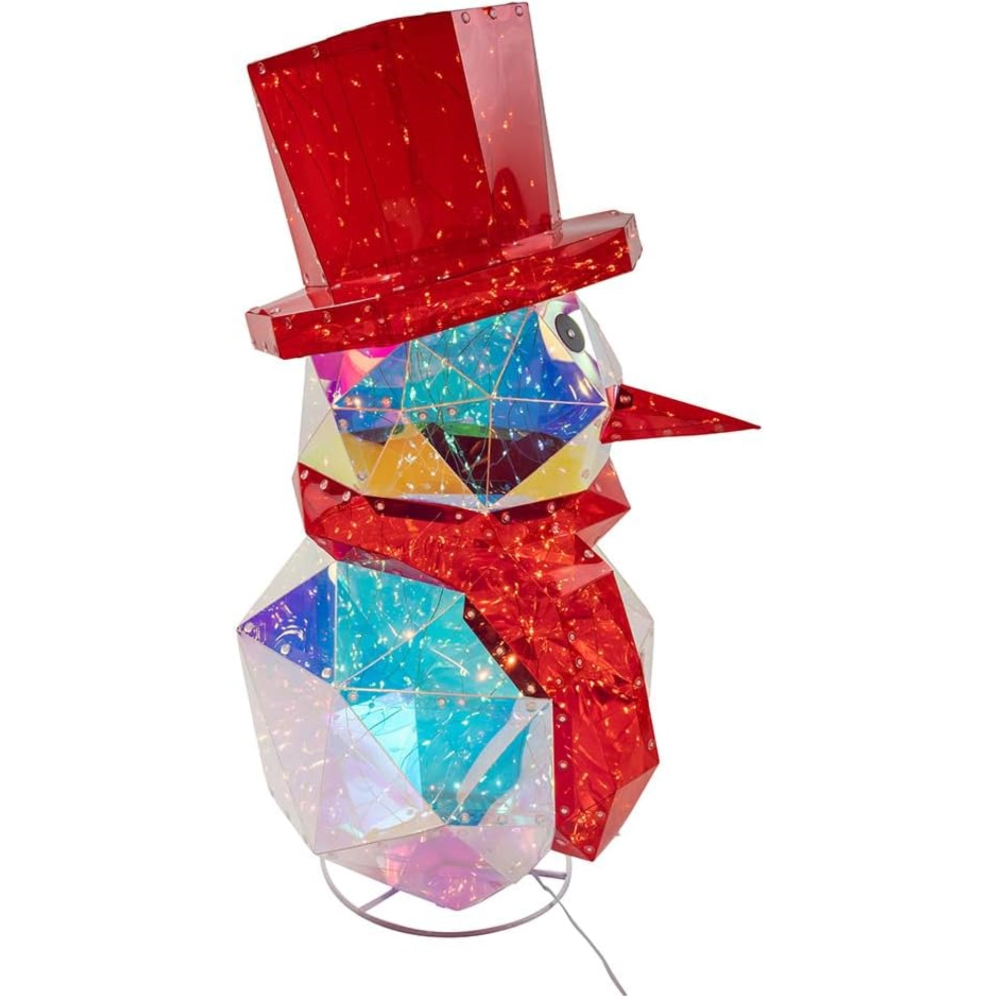 Kurt Adler Iridescent Lit Snowman Indoor or Outdoor Christmas Decorati