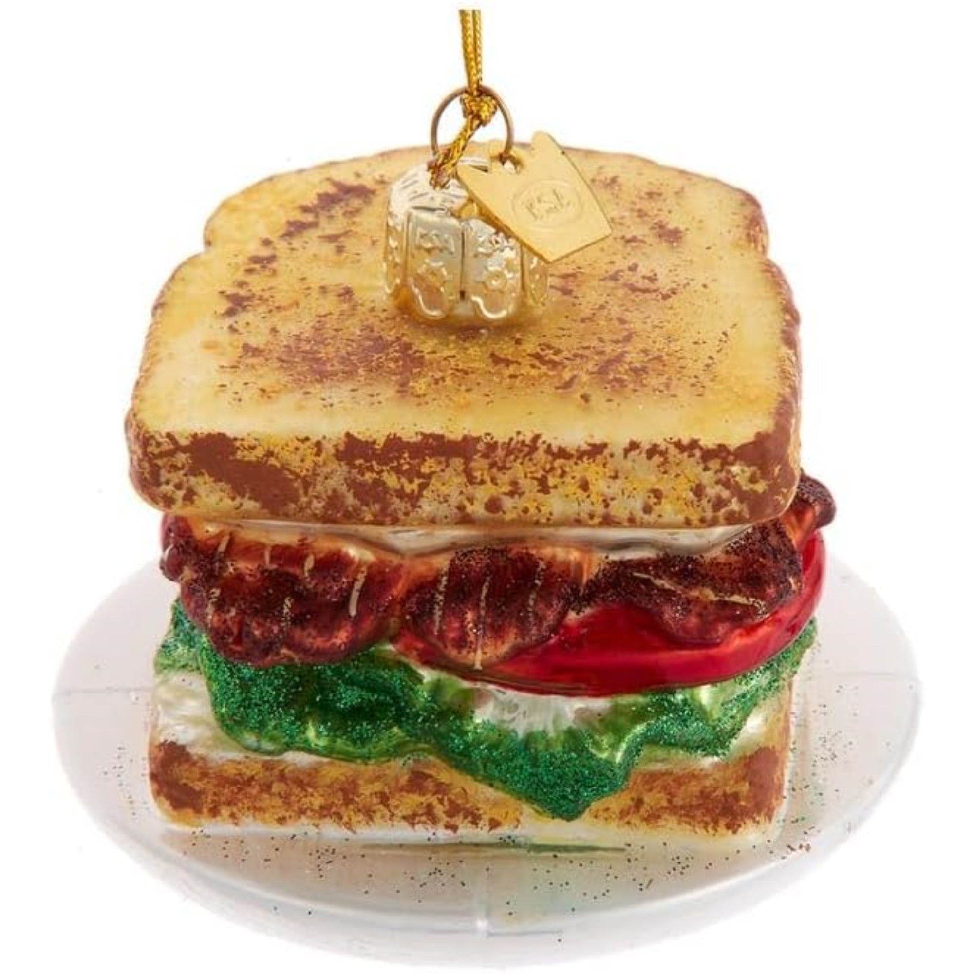 Kurt Adler Noble Gems Glass Christmas Ornament, BLT Sandwich