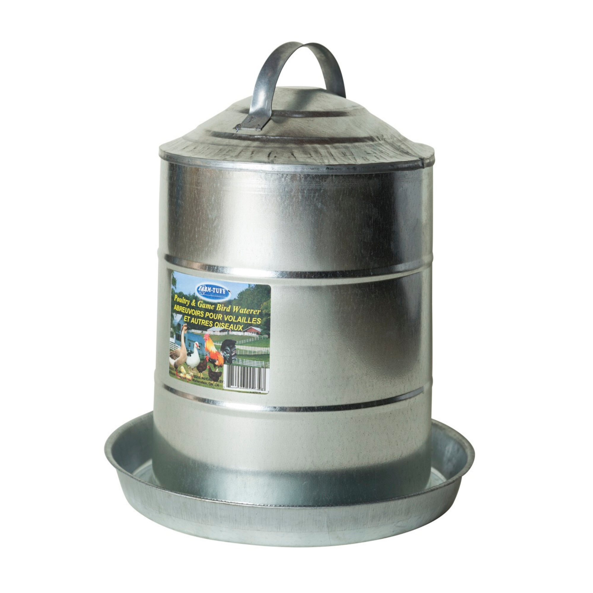 FARM-TUFF Double Wall Cone Top Galvanized Metal Automatic Poultry Foun