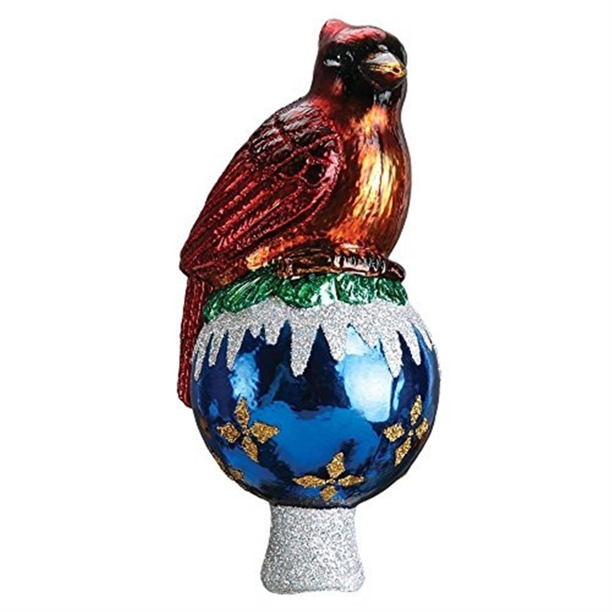 Old World Christmas Cardinal Bird Tree Topper