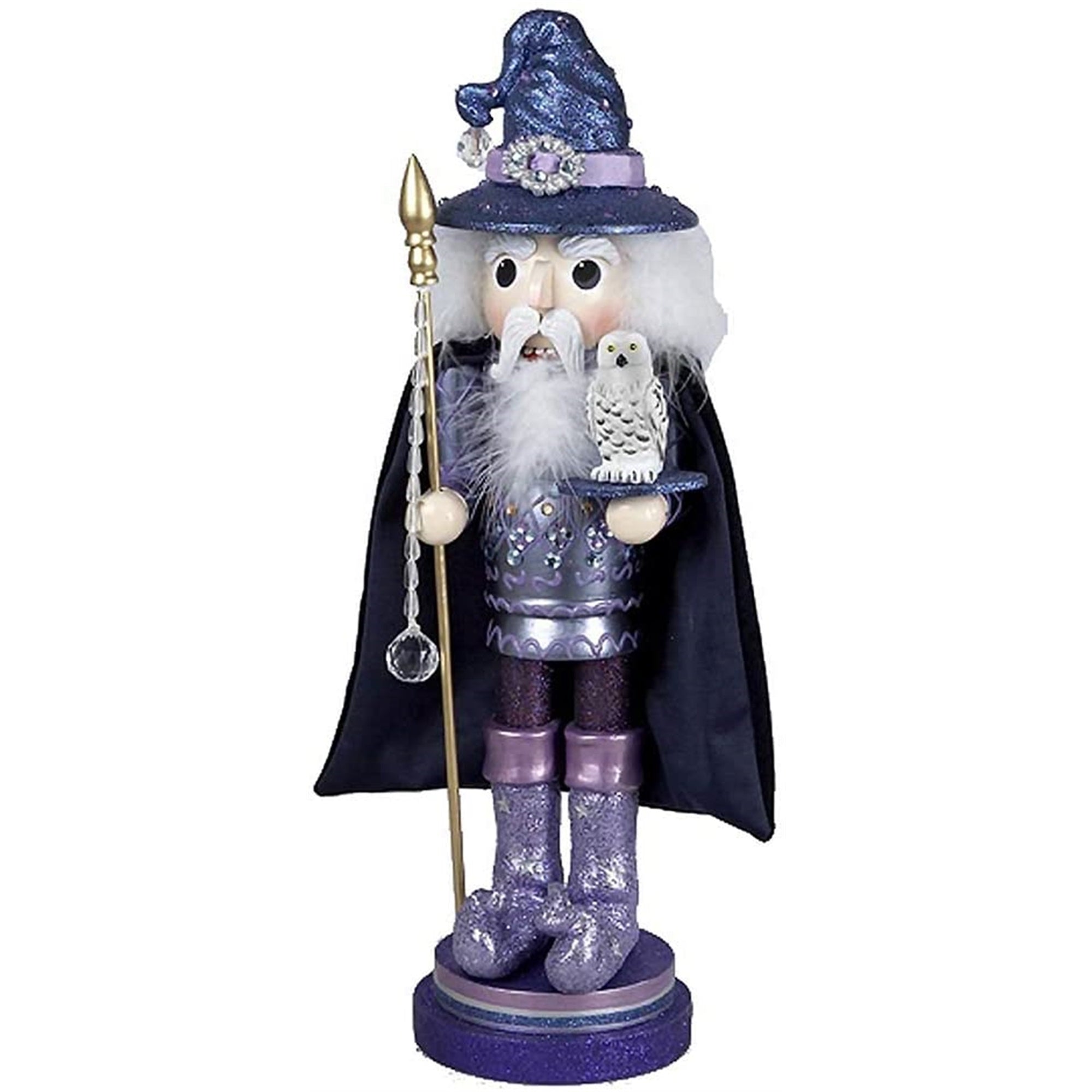 Kurt Adler Hollywood Nutcracker Collection, Wizard with Owl and Golden
